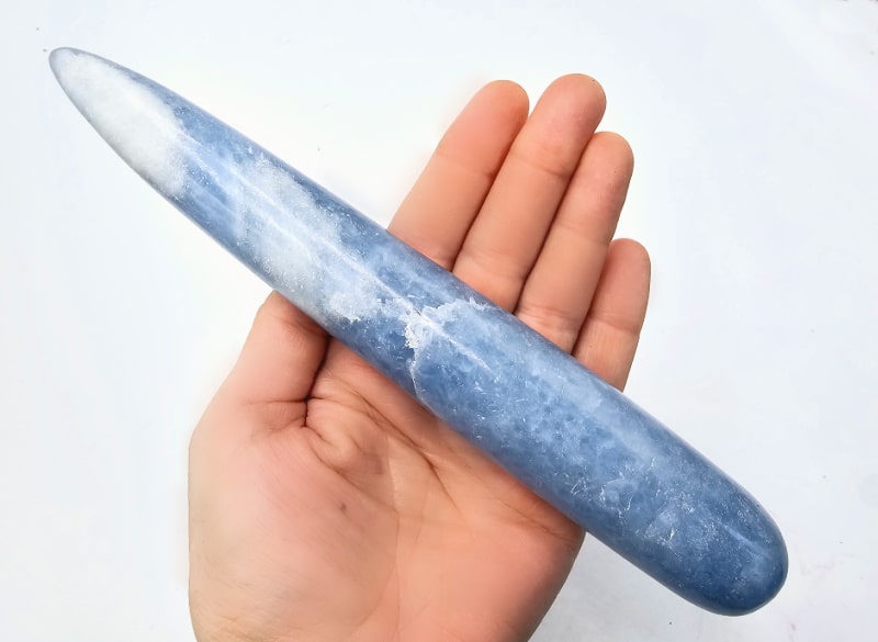 Blue Calcite Massage Wand XL D (318g) - Hello Indigo Halo