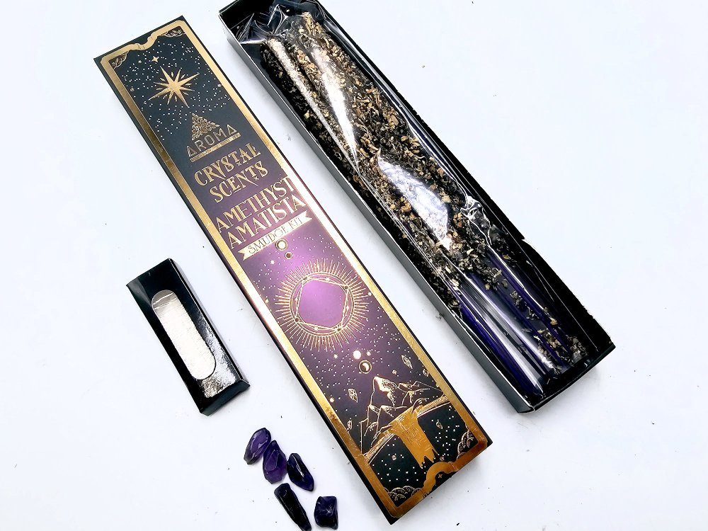 Aroma Crystal Scents (Amethyst Smudge Kit) - Hello Indigo Halo