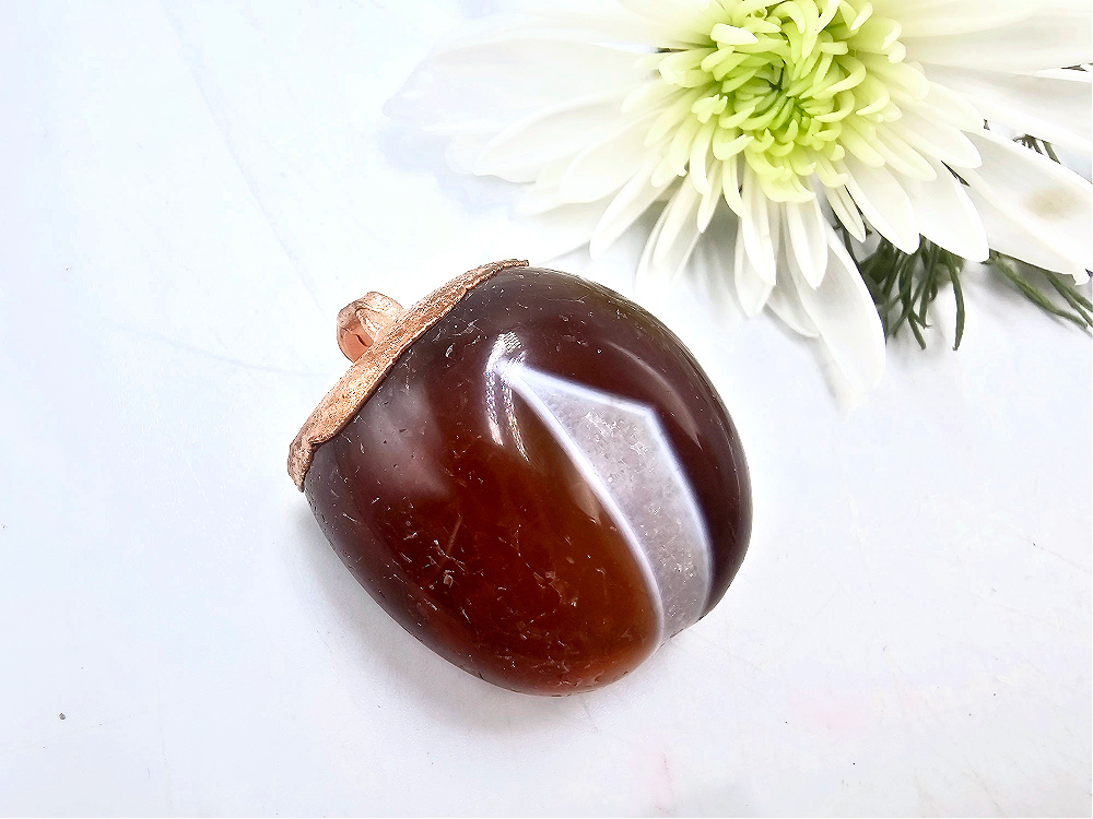 Red Agate Copper Pendant - Hello Indigo Halo