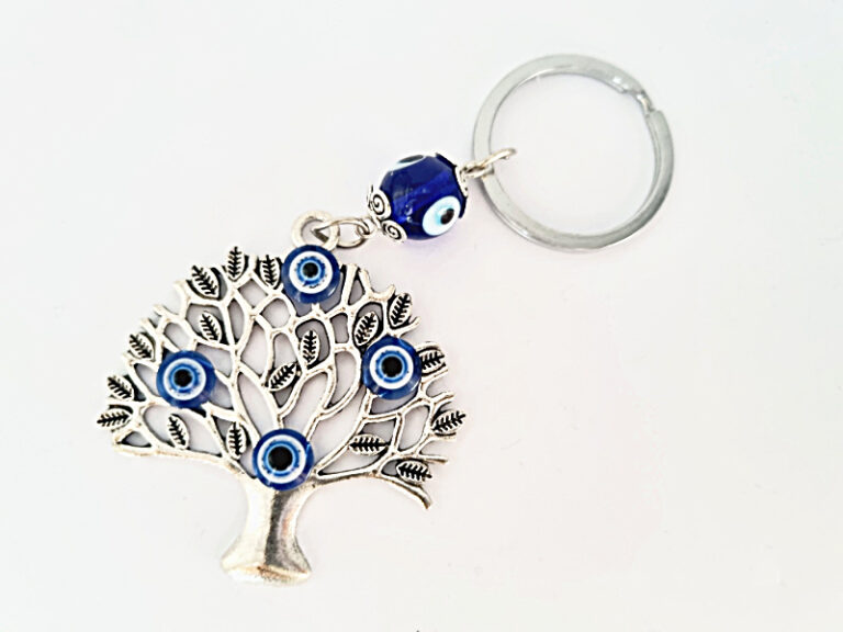 Tree Of Life Evil Eye Key Ring - Hello Indigo Halo