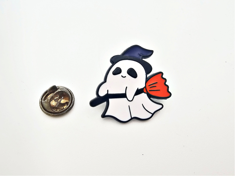 Halloween Ghost Pin Badge - Hello Indigo Halo