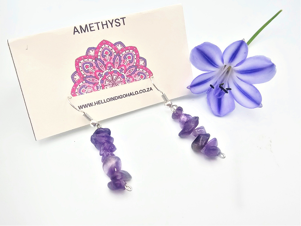 Amethyst Chips Earrings - Hello Indigo Halo